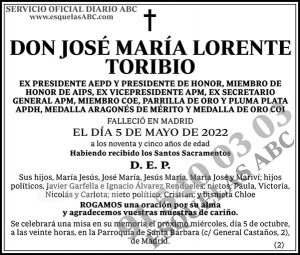 José María Lorente Toribio - Esquelas ABC